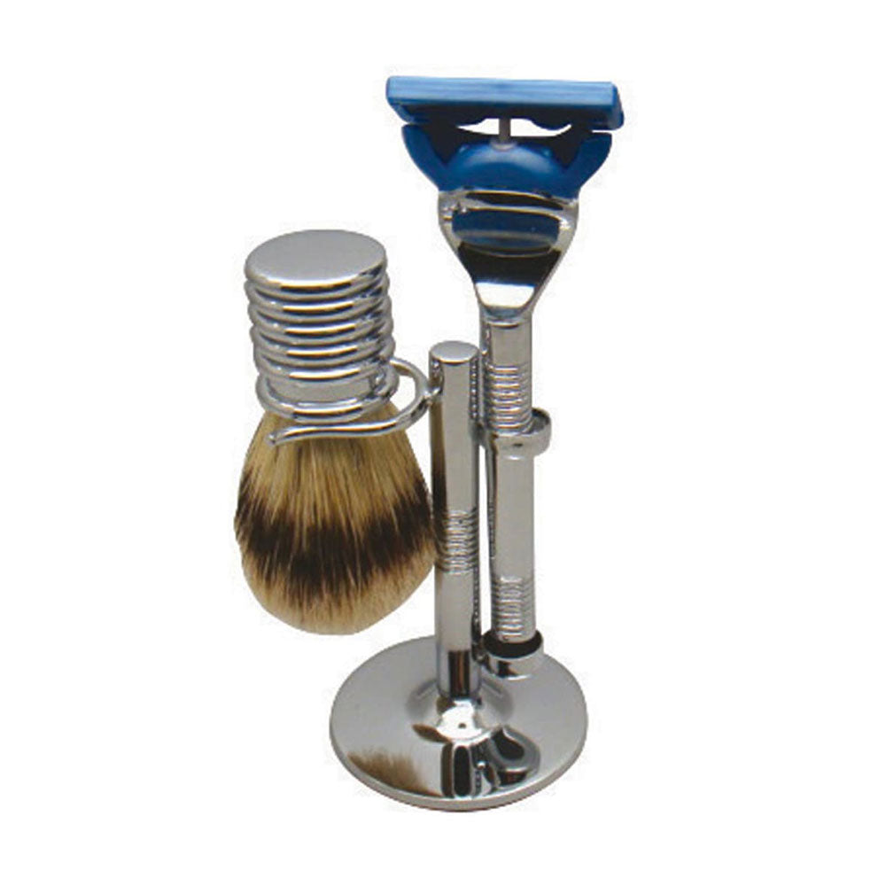 Comoy Fusion Shave Set with Bristle (Chrome) - LatestBuy