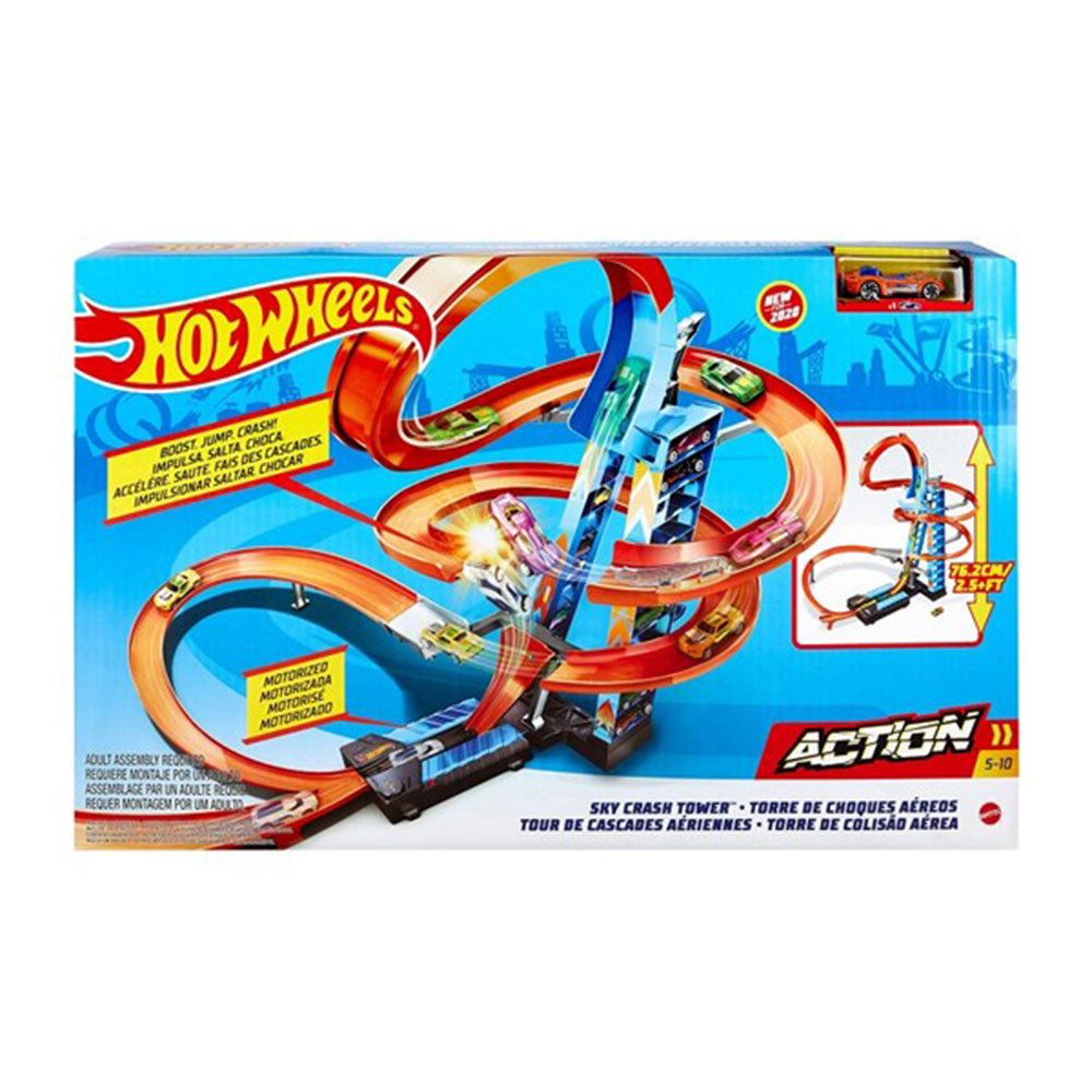 Hot Wheels Boosted Sky Crash Tower Track Set - LatestBuy
