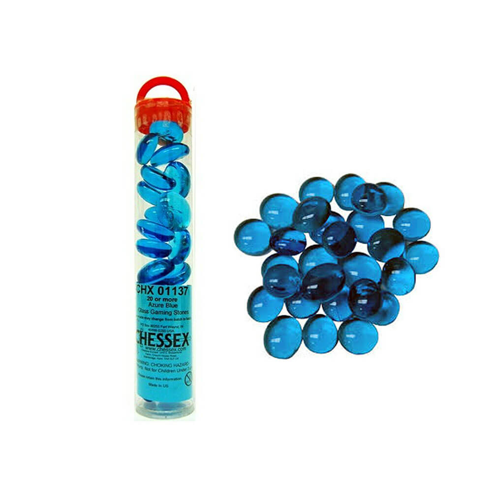 Gaming Stones Crystal Aqua Blue Glass Stones 5 1/2" Tube - LatestBuy